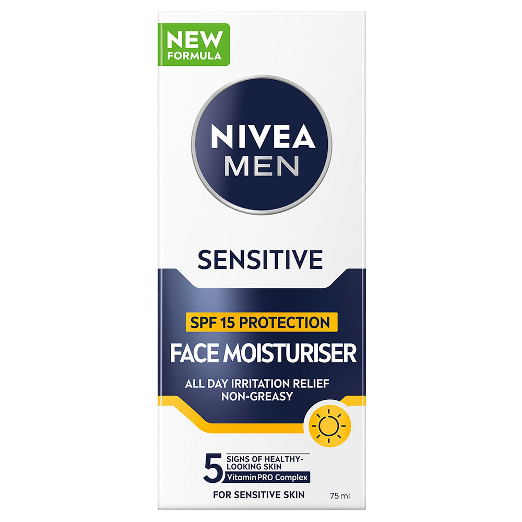 Køb Men Sensitive Face Moisturiser SPF 15 75 ml fra NIVEA - Matas