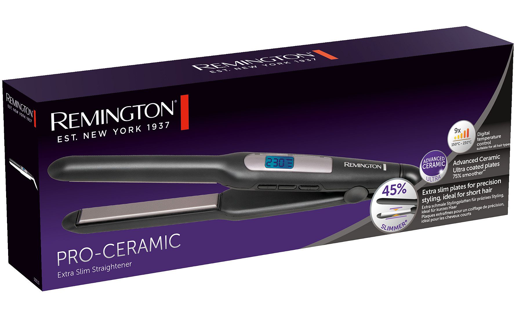 Køb Pro-Ceramic Extra Slim Glattejern fra Remington - Matas