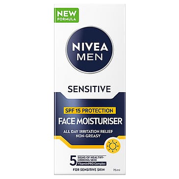 Køb Men Sensitive Face Moisturiser SPF 15 75 ml fra NIVEA - Matas
