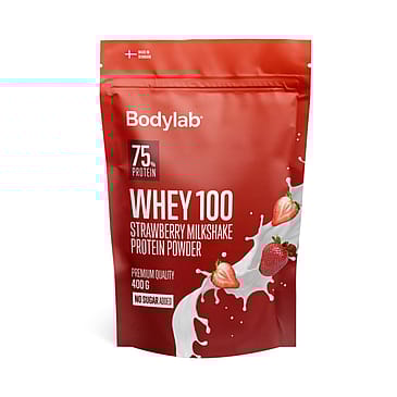 Køb Whey 100 Proteinpulver 400 g Strawberry Milkshake fra Bodylab - Matas