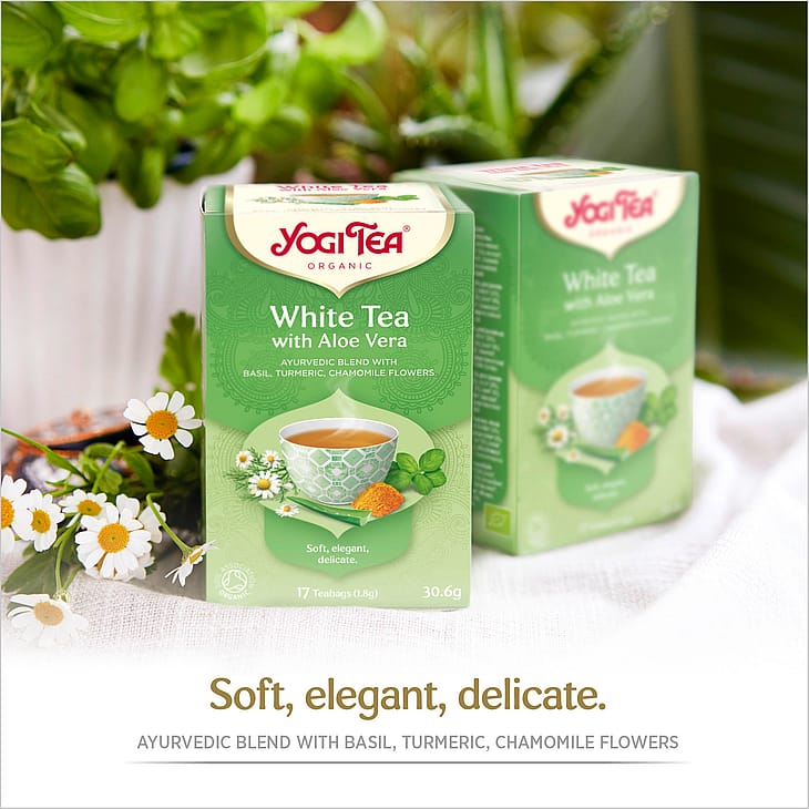 Køb Yogi White Tea Aloe Vera Ø 17 breve fra Yogi - Matas