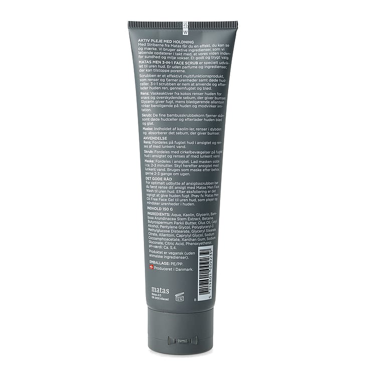 Men 3 In 1 Face Scrub For Blemish Prone Skin 150 ml - Matas Striber - KICKS