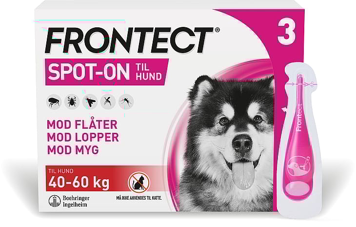 Køb Frontect spot-on, opløsning til hund 40-60 kg 3 stk. fra Frontect ...