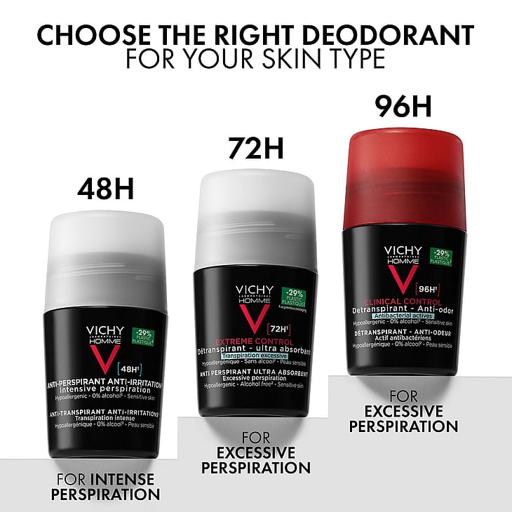 Køb Homme Antiperspirant Deodorant Roll-On 72T 50 ml fra Vichy - Matas