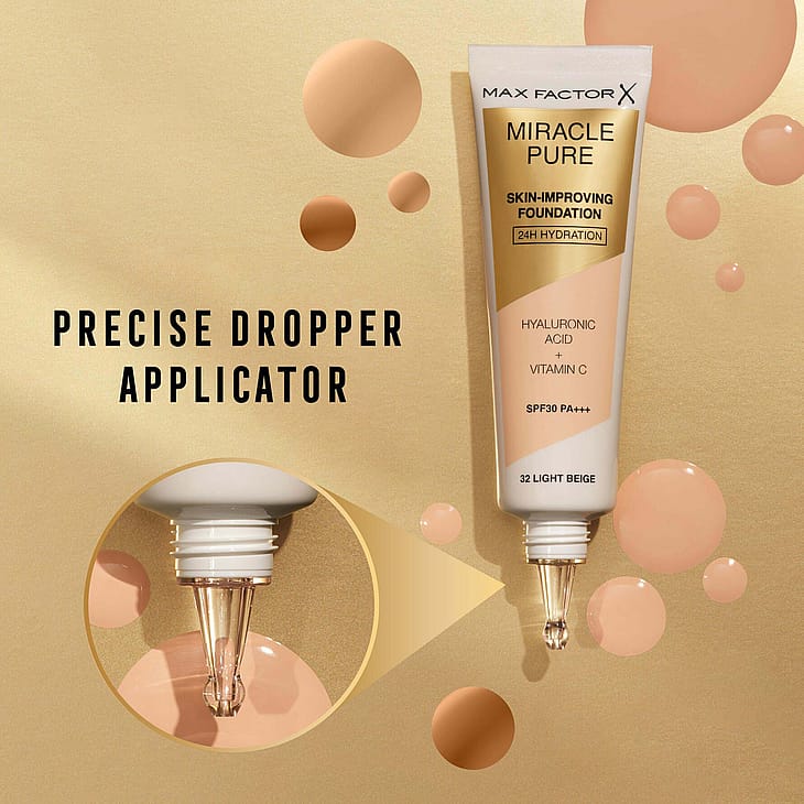 Køb MF Miracle Pure Foundation 075 Golden (G) - Matas