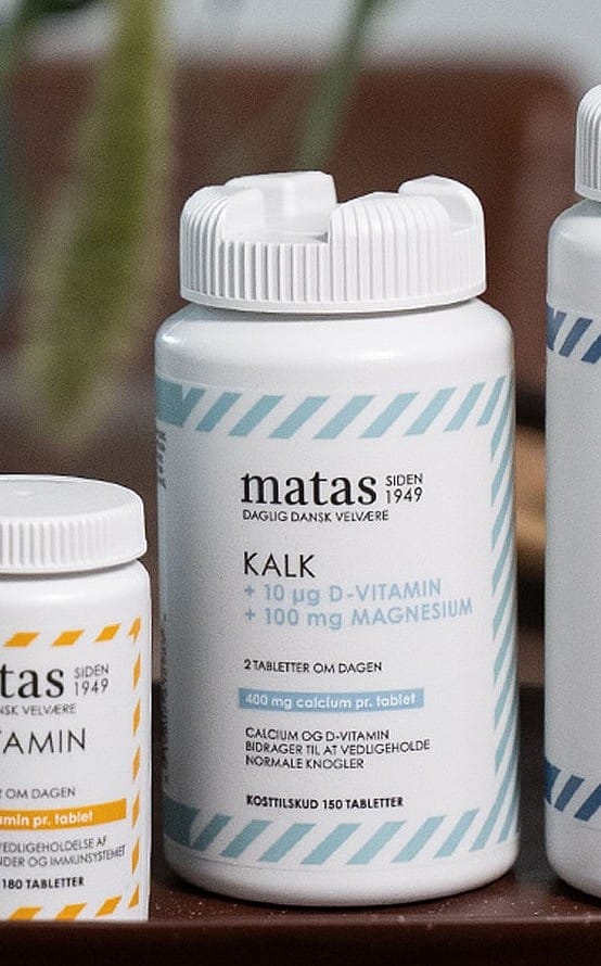 Køb Matas Striber Kalk 400 mg+D3 10 mcg+Magnesium 100 mg 150 tabl - Matas