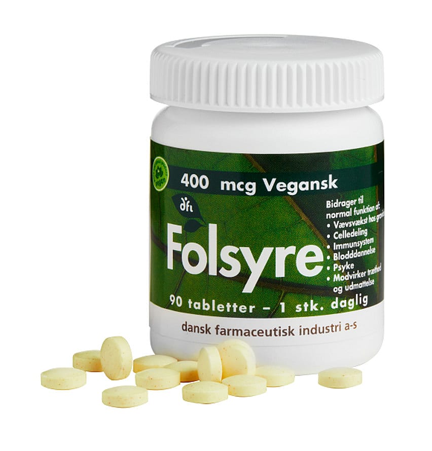 Køb Grønne dfi vitaminer Folsyre 400 mcg 90 tabletter - Matas