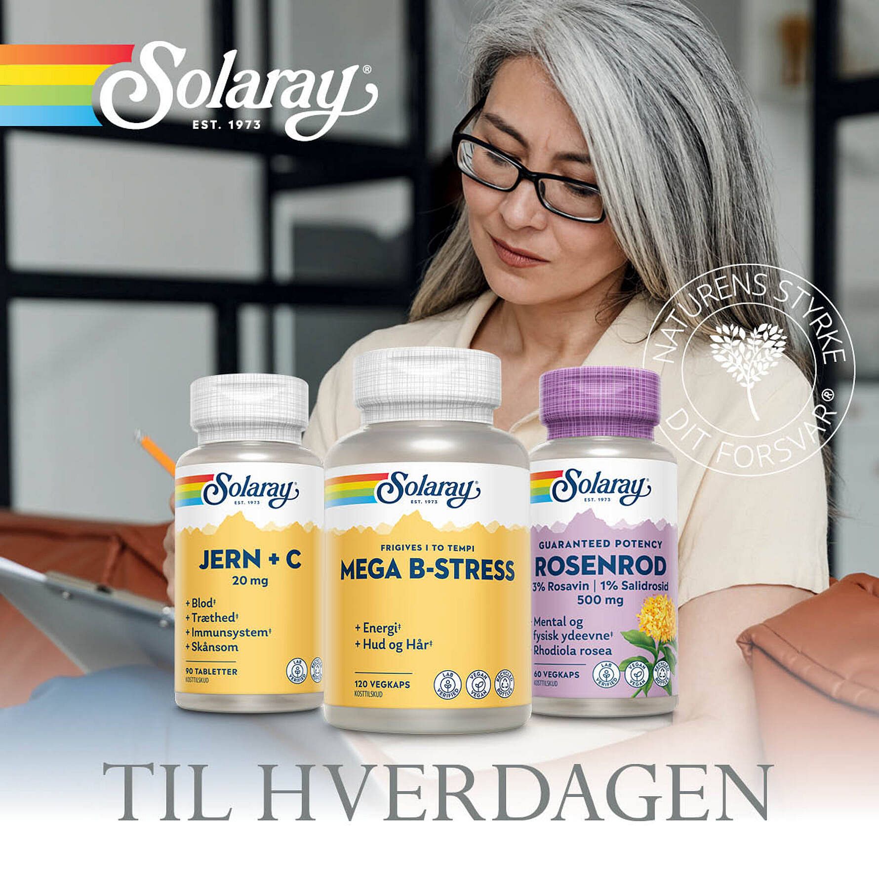 Køb Mega B-Stress 120 kaps. fra Solaray - Matas