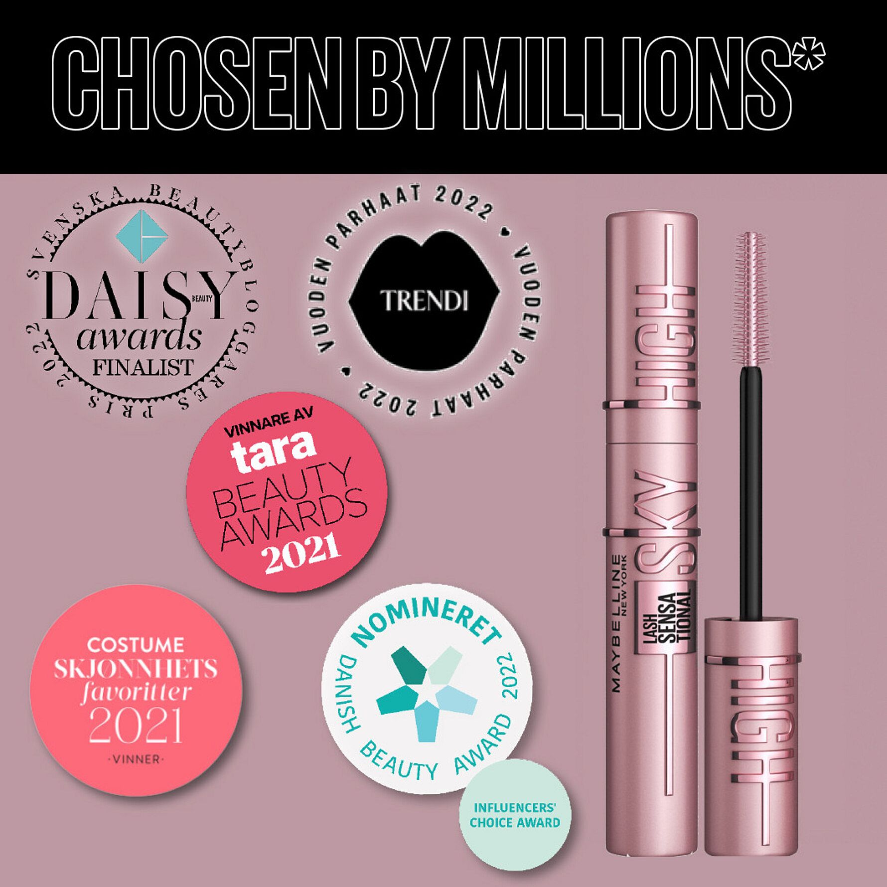 Køb Lash Sensational Sky High Mascara Very Black fra Maybelline - Matas