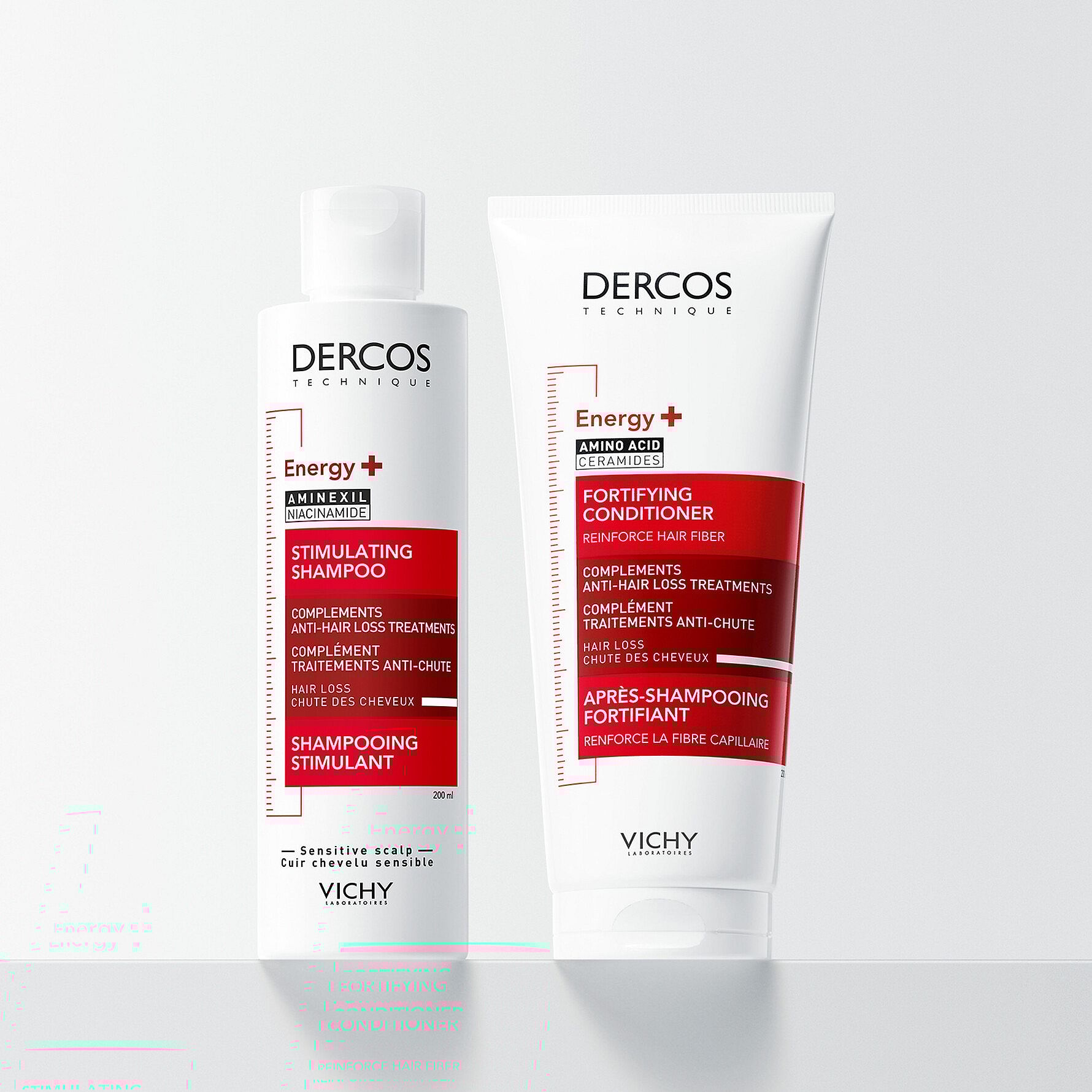 Køb Dercos Energigivende Shampoo (Rød) til Fint Hår/Hårtab 200 ml fra ...