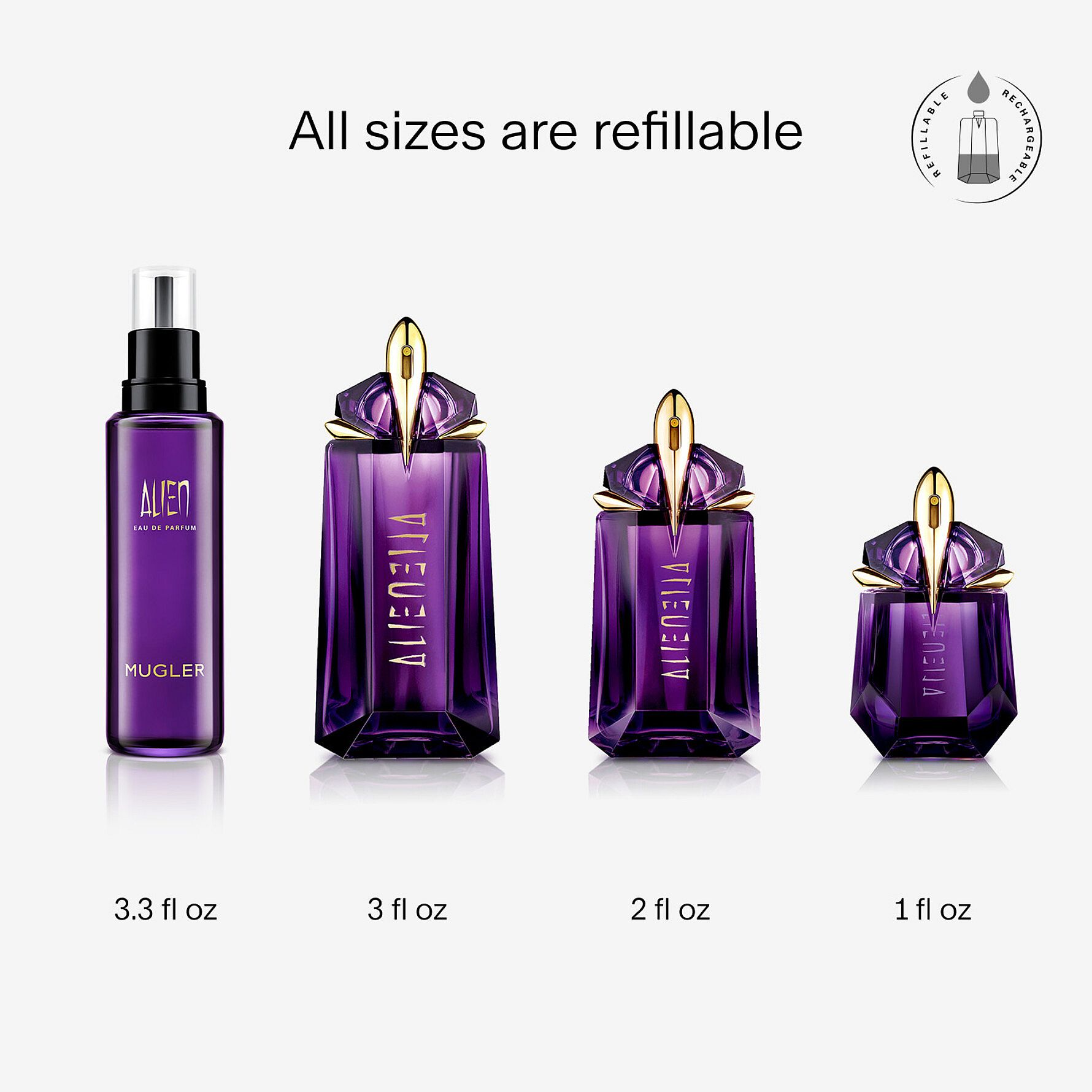 Køb Alien Eau de Parfum 100 ml, Refill fra Mugler - Matas