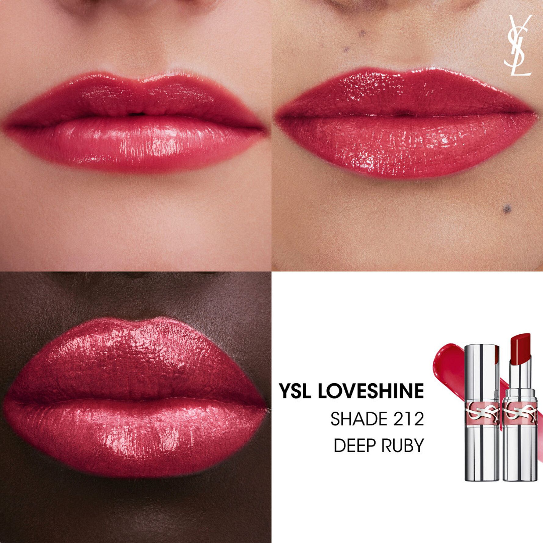 Køb YSL Loveshine Wet Shine Lipstick 212 Deep Ruby fra Yves Saint Laurent - Matas