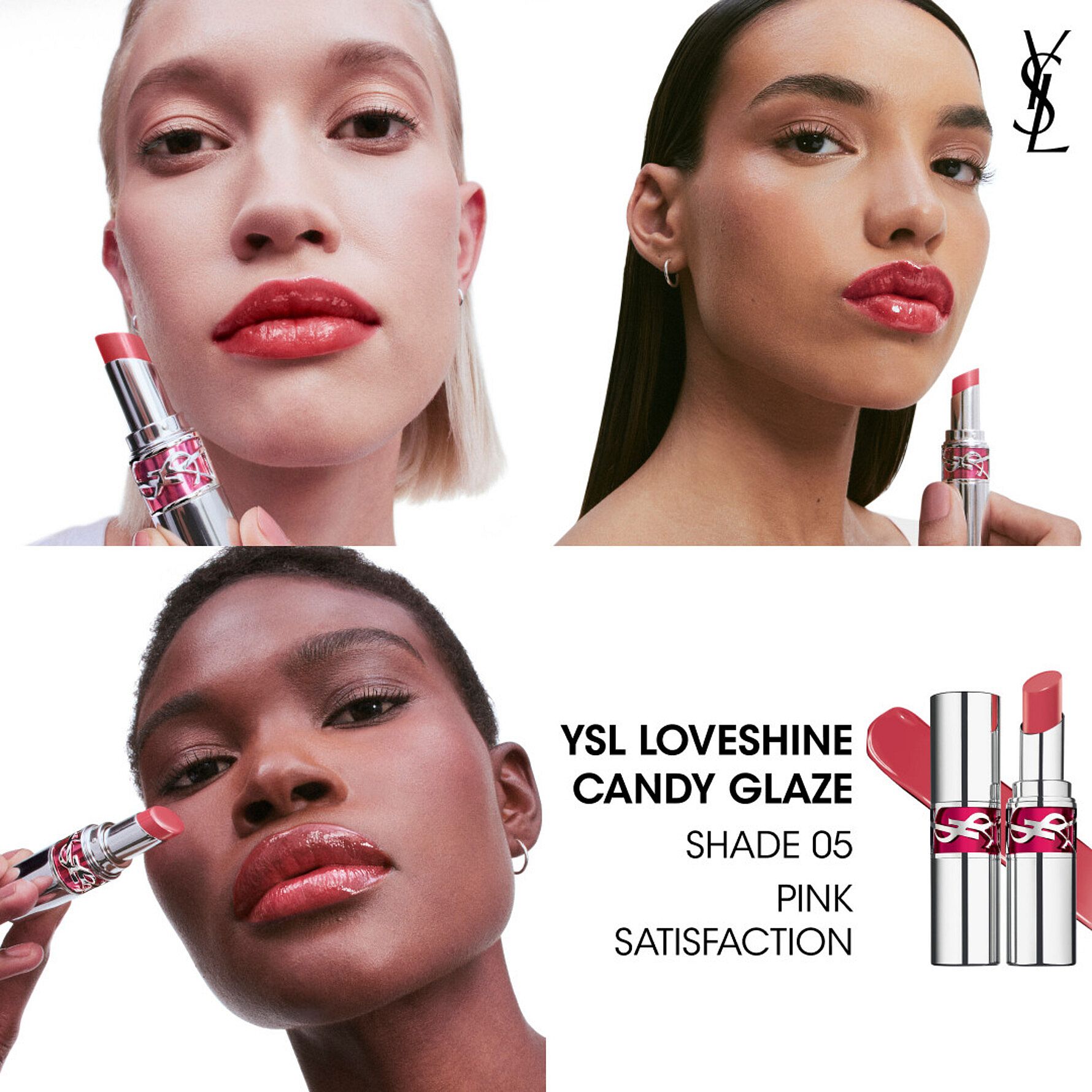 Køb YSL Loveshine Candy Glaze Lip Gloss Stick 5 Pink Satisfaction fra Yves Saint Laurent - Matas