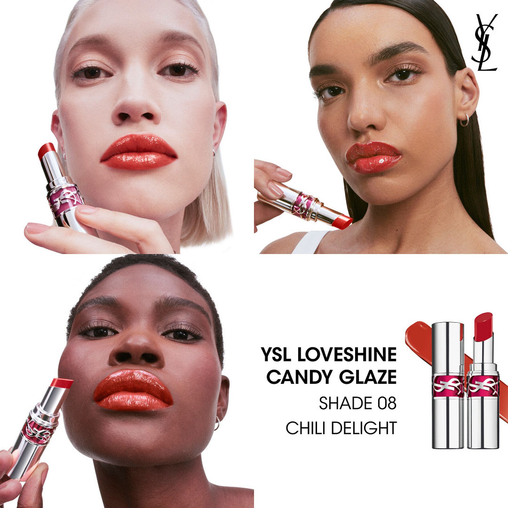 Køb YSL Loveshine Candy Glaze Lip Gloss Stick 8 Chili Delight fra Yves ...