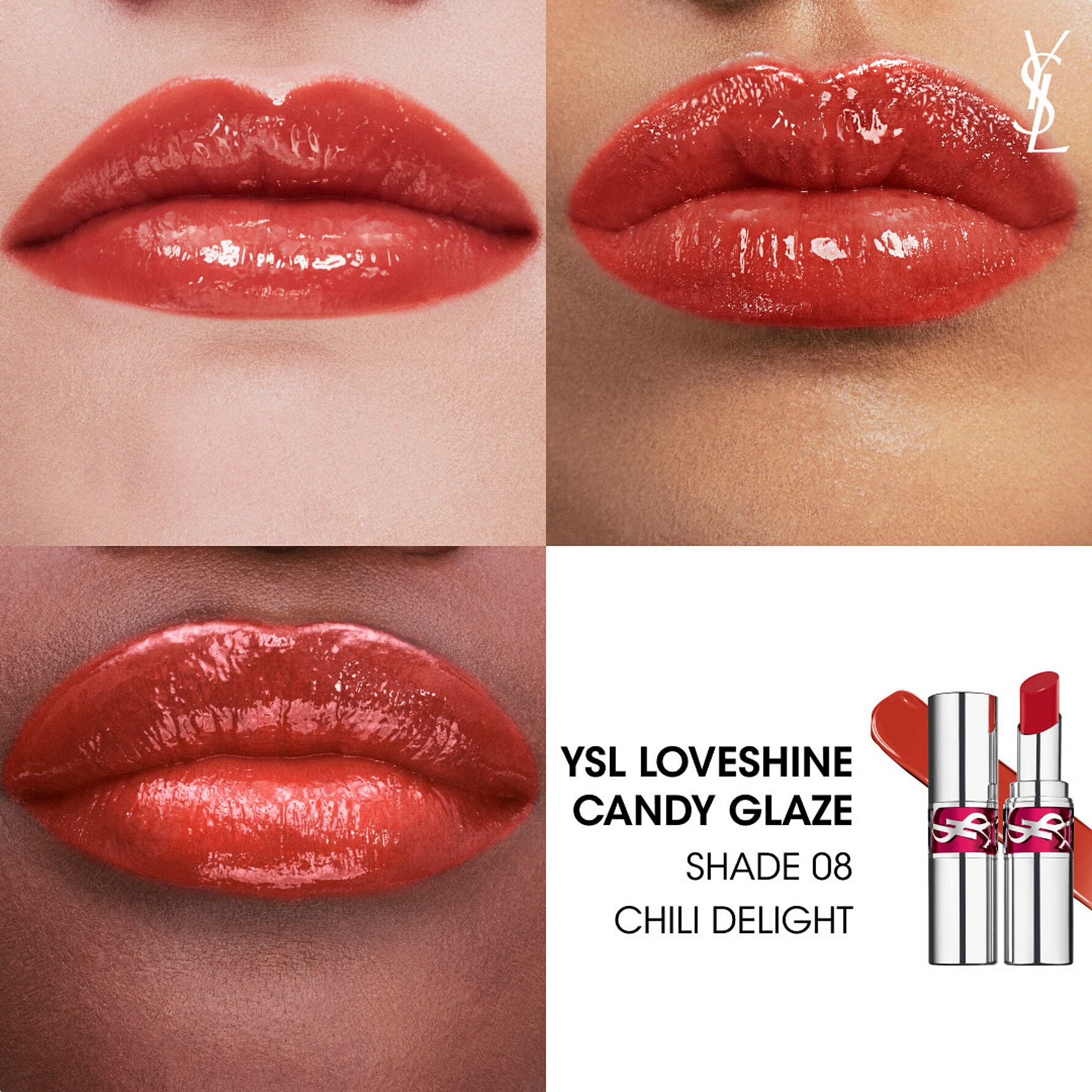 Køb YSL Loveshine Candy Glaze Lip Gloss Stick 8 Chili Delight fra Yves ...