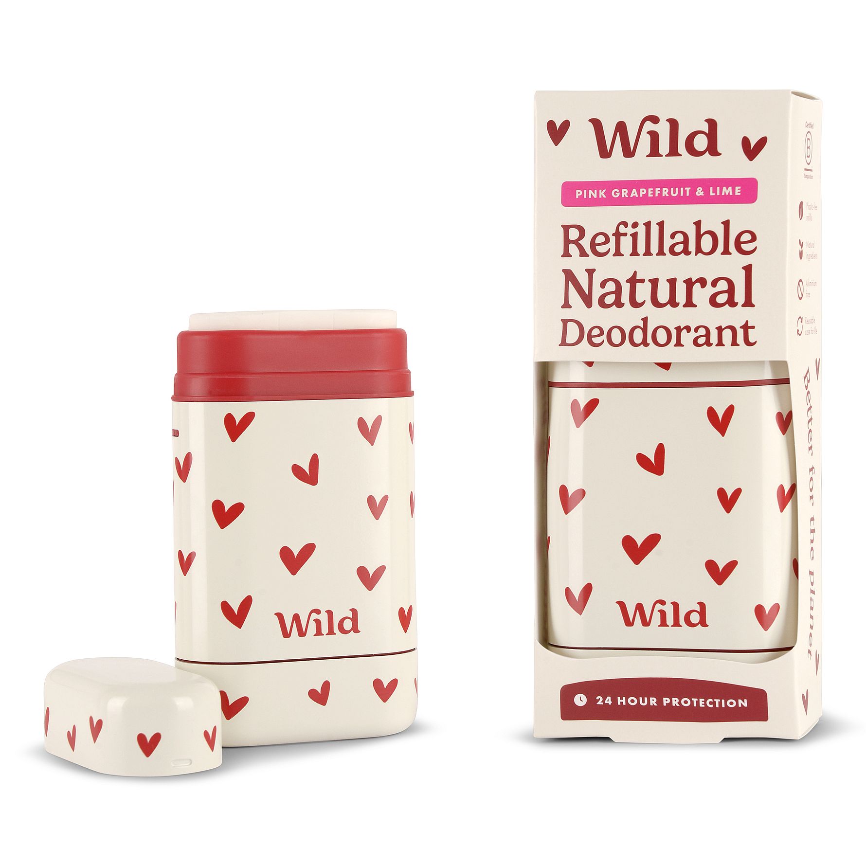 Køb Deo Heart Case Pink Grapefruit & Lime fra Wild - Matas