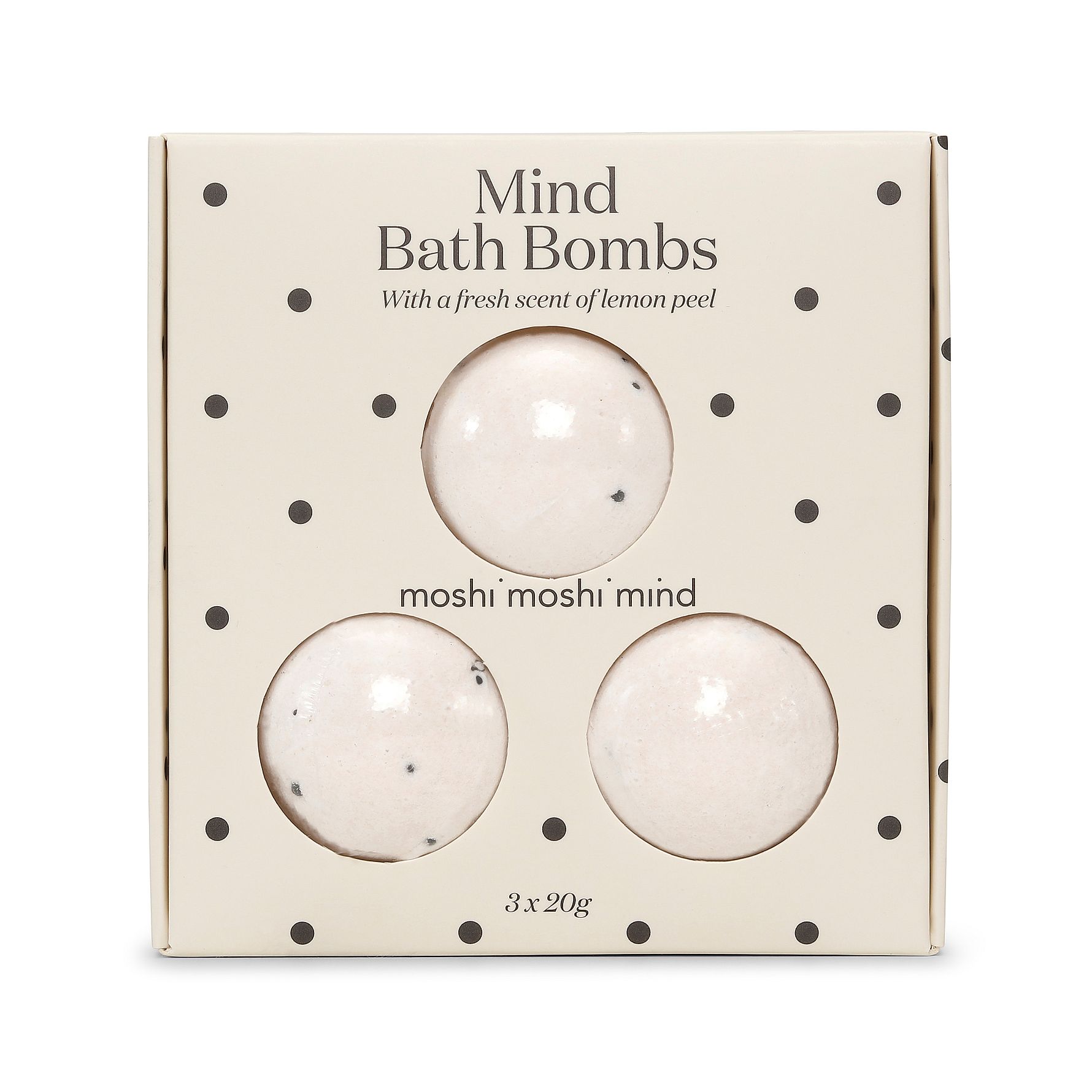Køb Bath Bombs Ecru/Black Dots fra moshi moshi mind - Matas