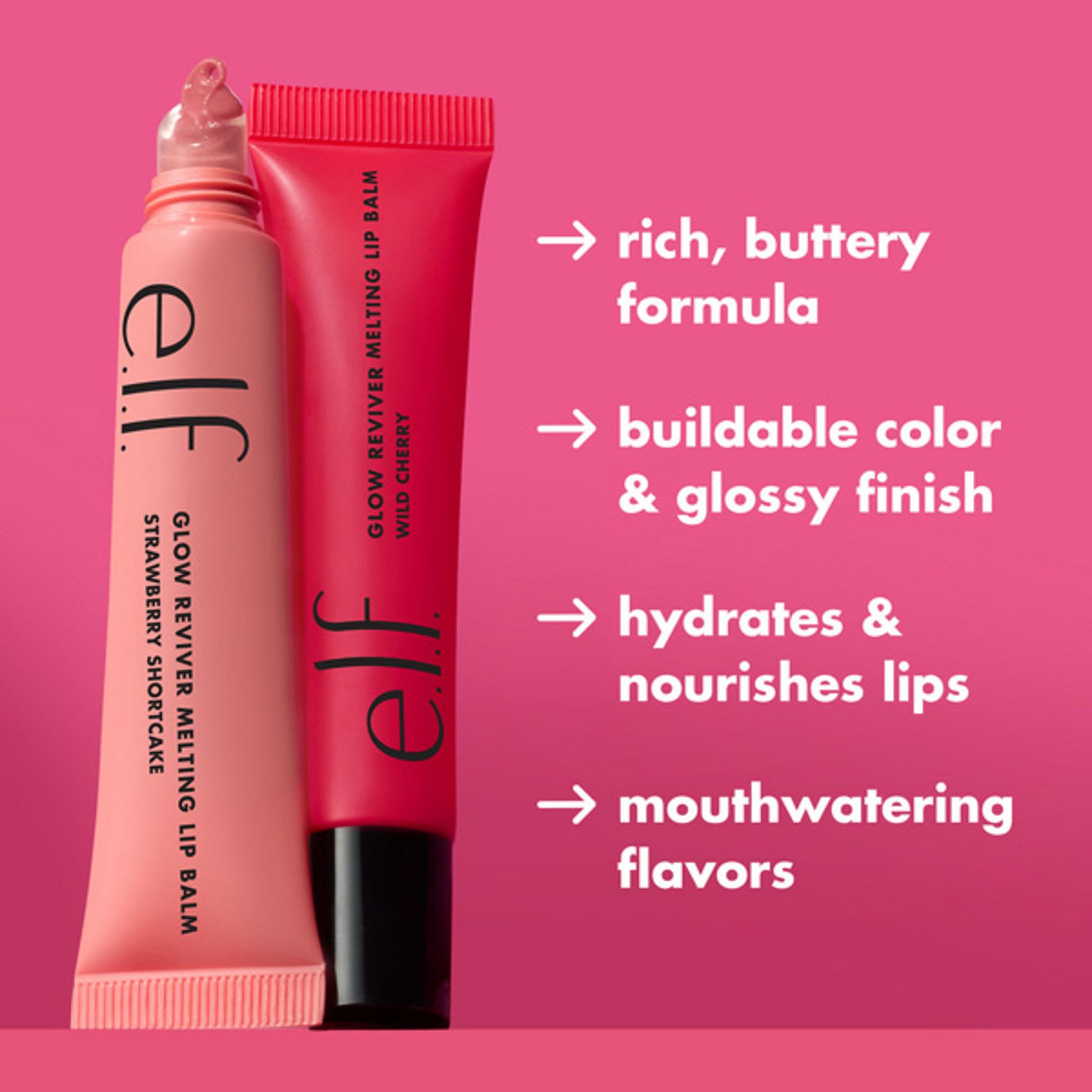 Køb Glow Reviver Melting Lip Balm Wild Cherry fra e.l.f. - Matas