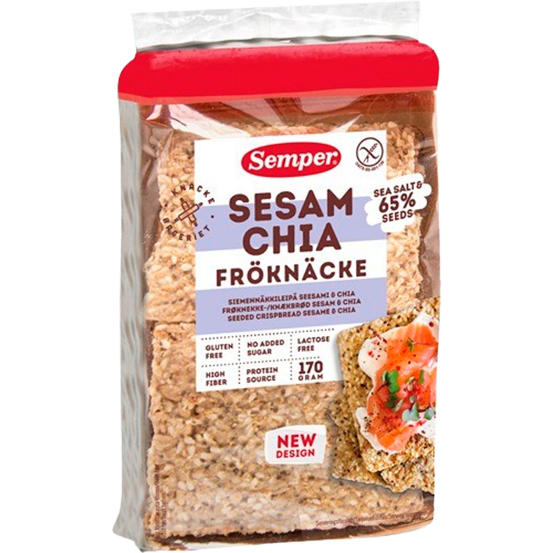 Køb glutenfri Knækbrød Sesam & Chia 170 g fra Semper - Matas