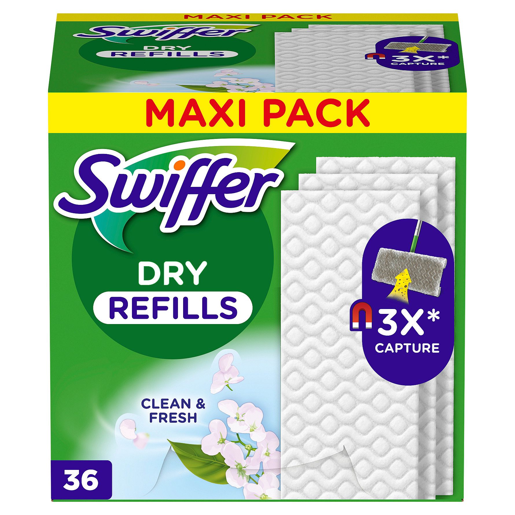 Køb Dry Refill 36ct Scented 36 stk fra Swiffer - Matas